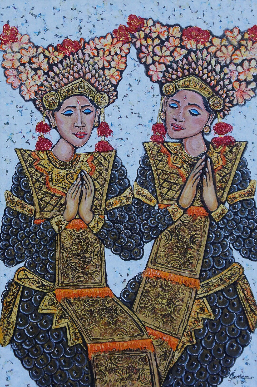 Balinese Dancer Painting, Original Painting, Art Deco - Etsy