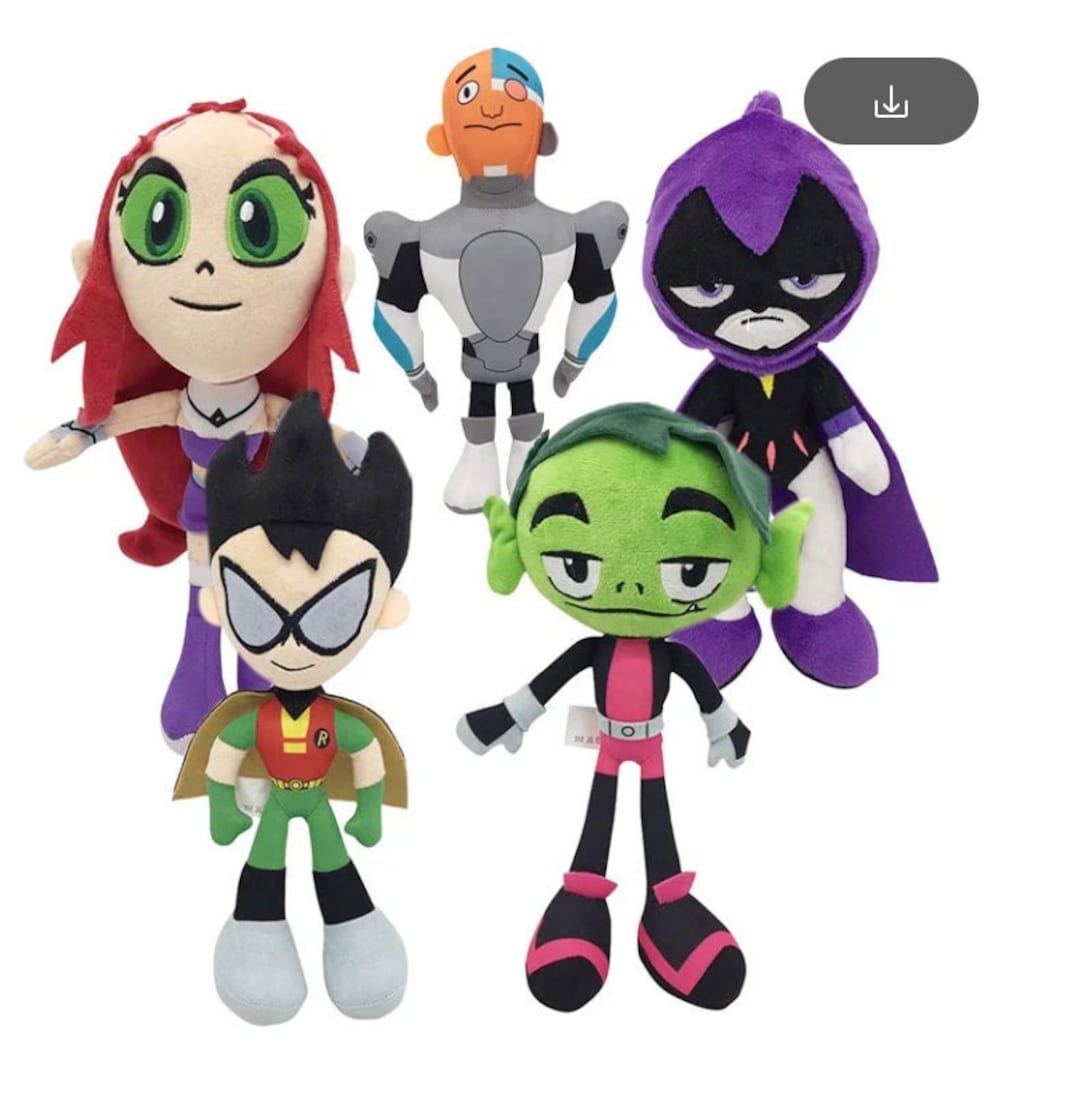 Teen Titans Go Plush Dolls Robin, Cyborg, Starfire, Raven, Beast Boy ...