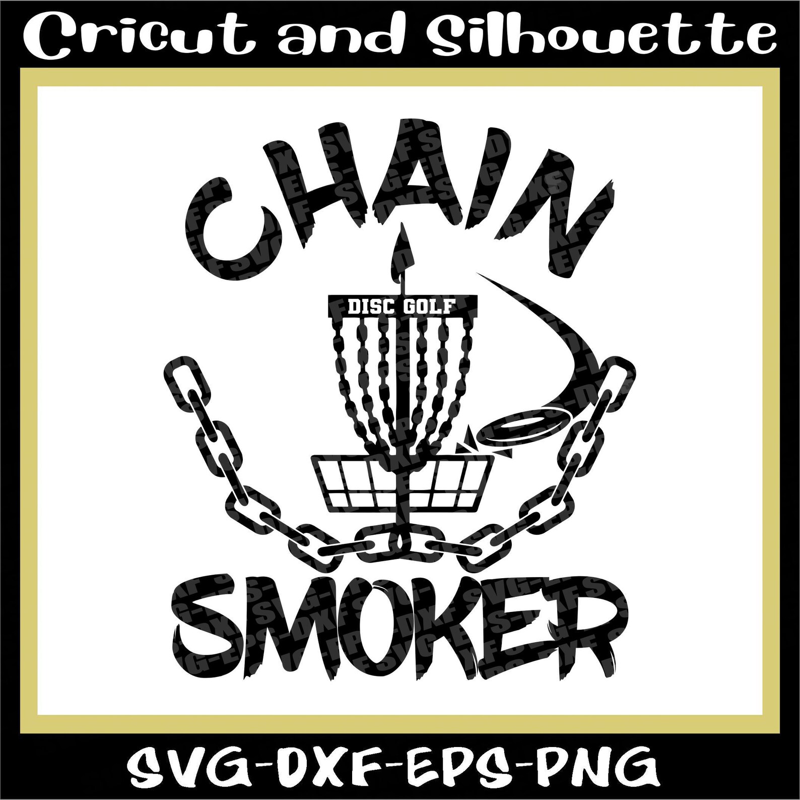 Disc Golf Svg Disc Golf Print File chain Smoker Disc - Etsy