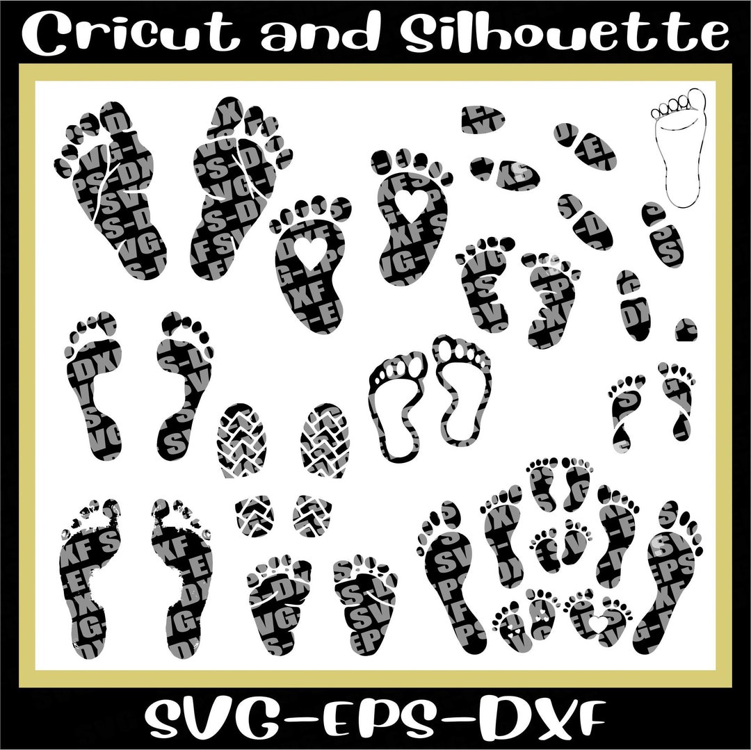 Foot Print Svg Files /foot Print Svg/eps,dxf,cricut,svg,silhouette ...