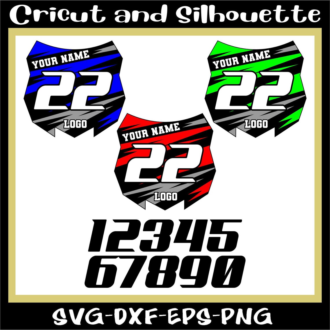 Motocross Racing Plate Template Svg Files/motocross - Etsy