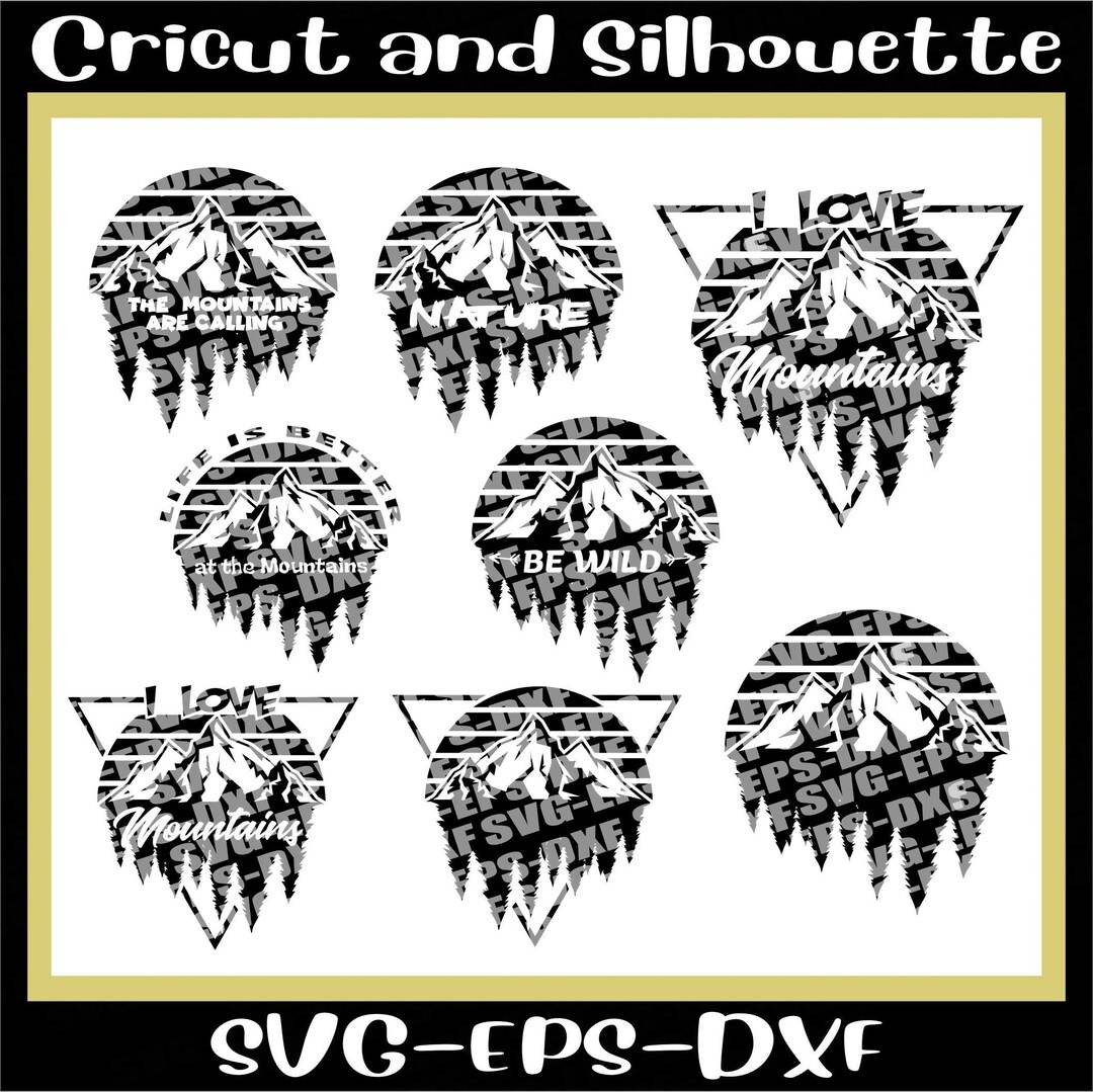 Nature Svg Files / Mountain Svg /retro Nature Svg/cut Files/print Files ...