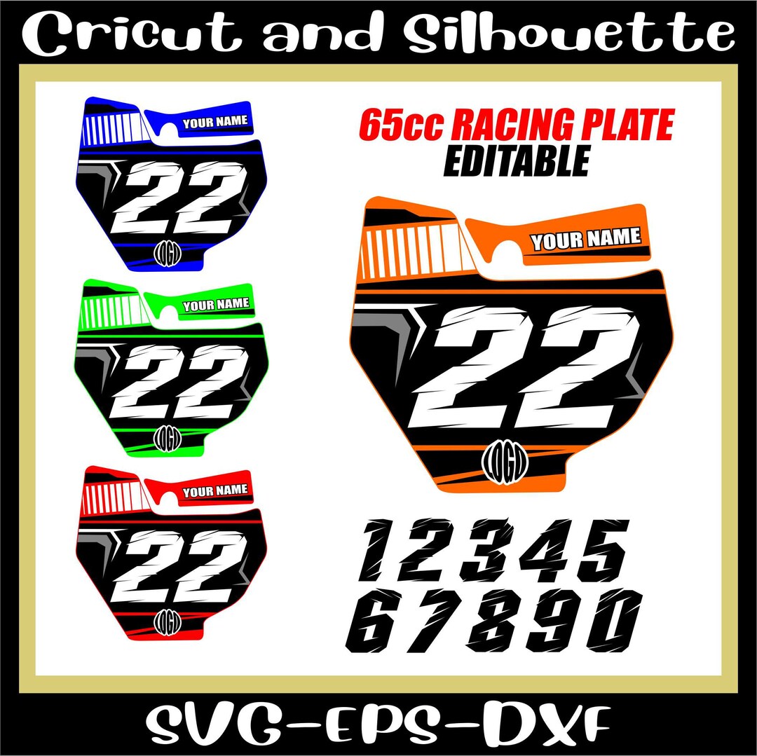 Motocross Racing Plate Template Svg Files/motocross Svg/eps,dxf,svg ...