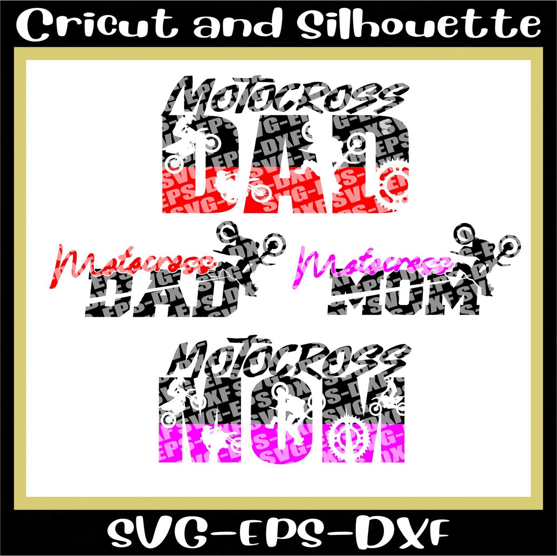 Motocross Mom and Dad Bundle Svg Files / Motocross Svg / Moto Dad ...