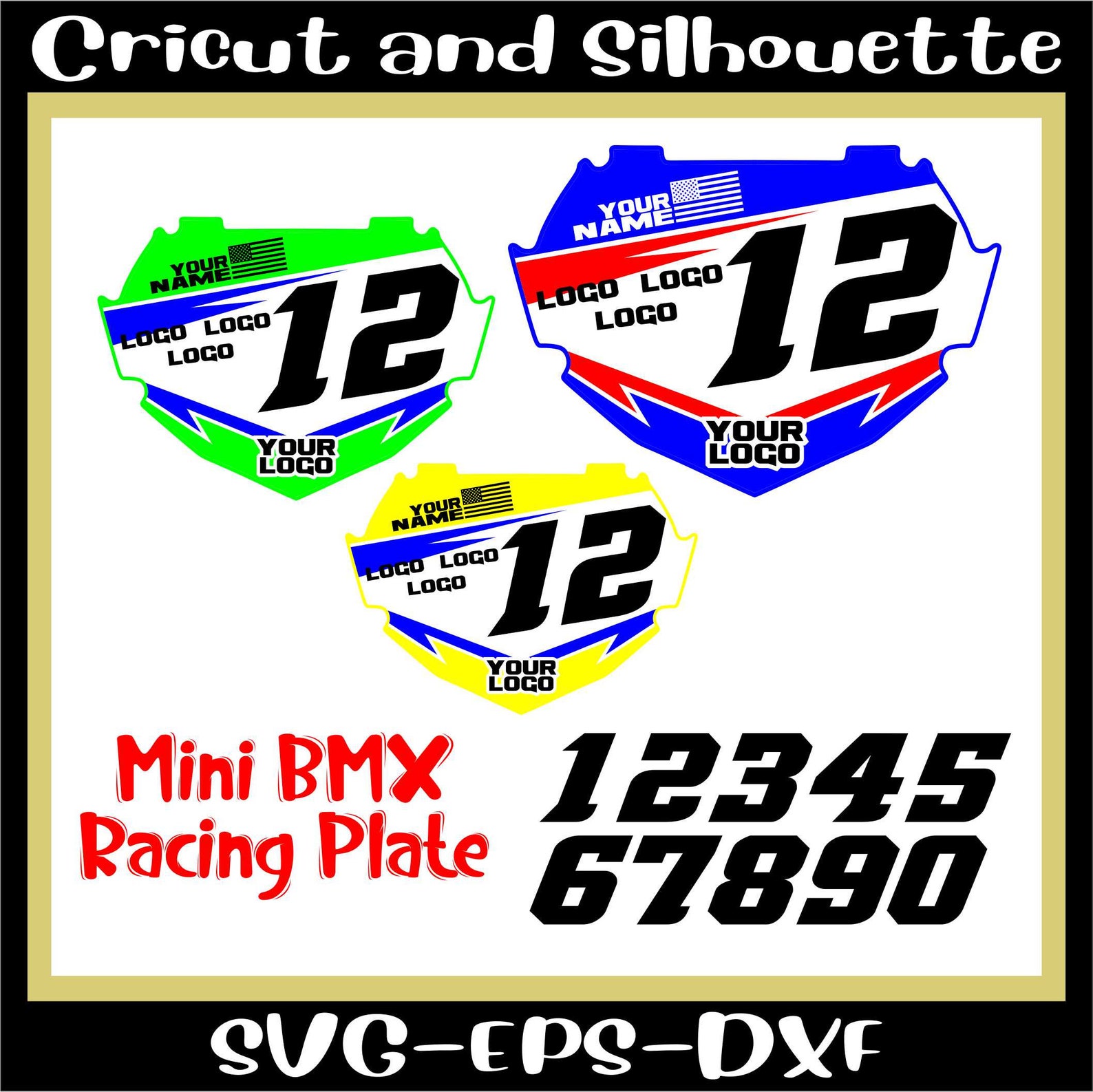 Mini BMX Plate Svg Bmx Svg Motocross Racing Plate Template - Etsy