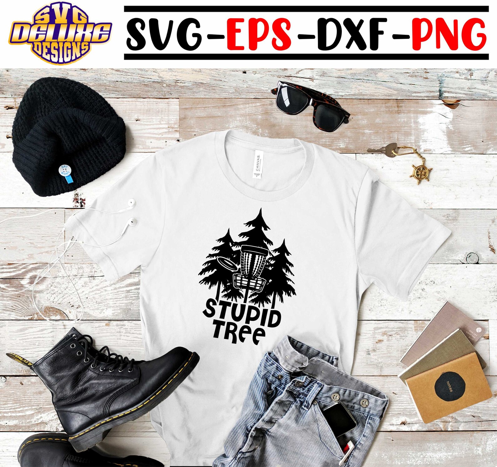 Disc Golf Svg, Disc Golf "stupid Tree" Art Print Files, Disc, Golf ...