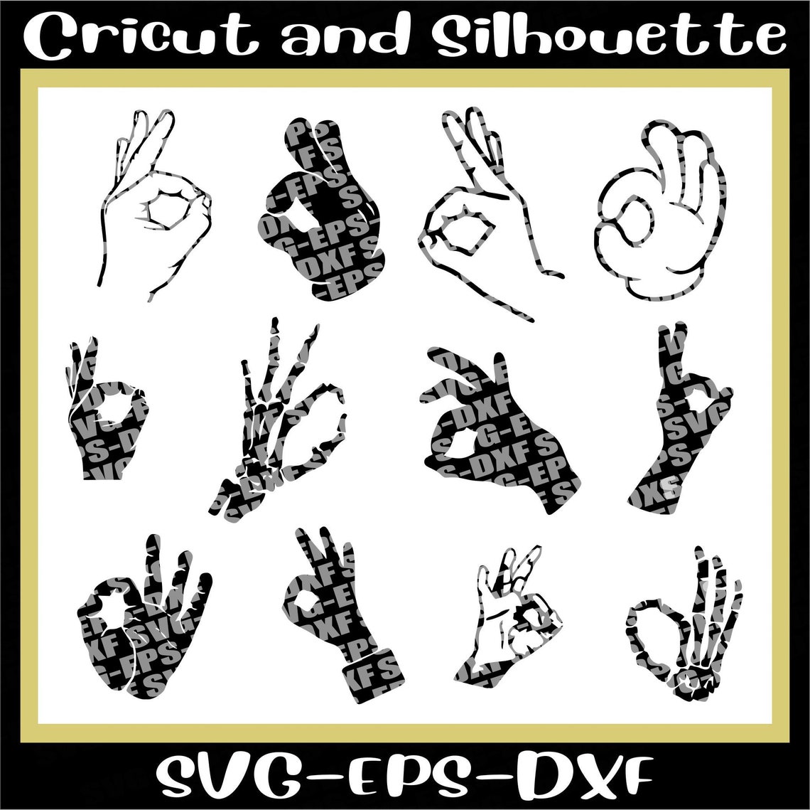 Hand Svg Hand Sign Svg Files /ok Hand Svg/chill - Etsy