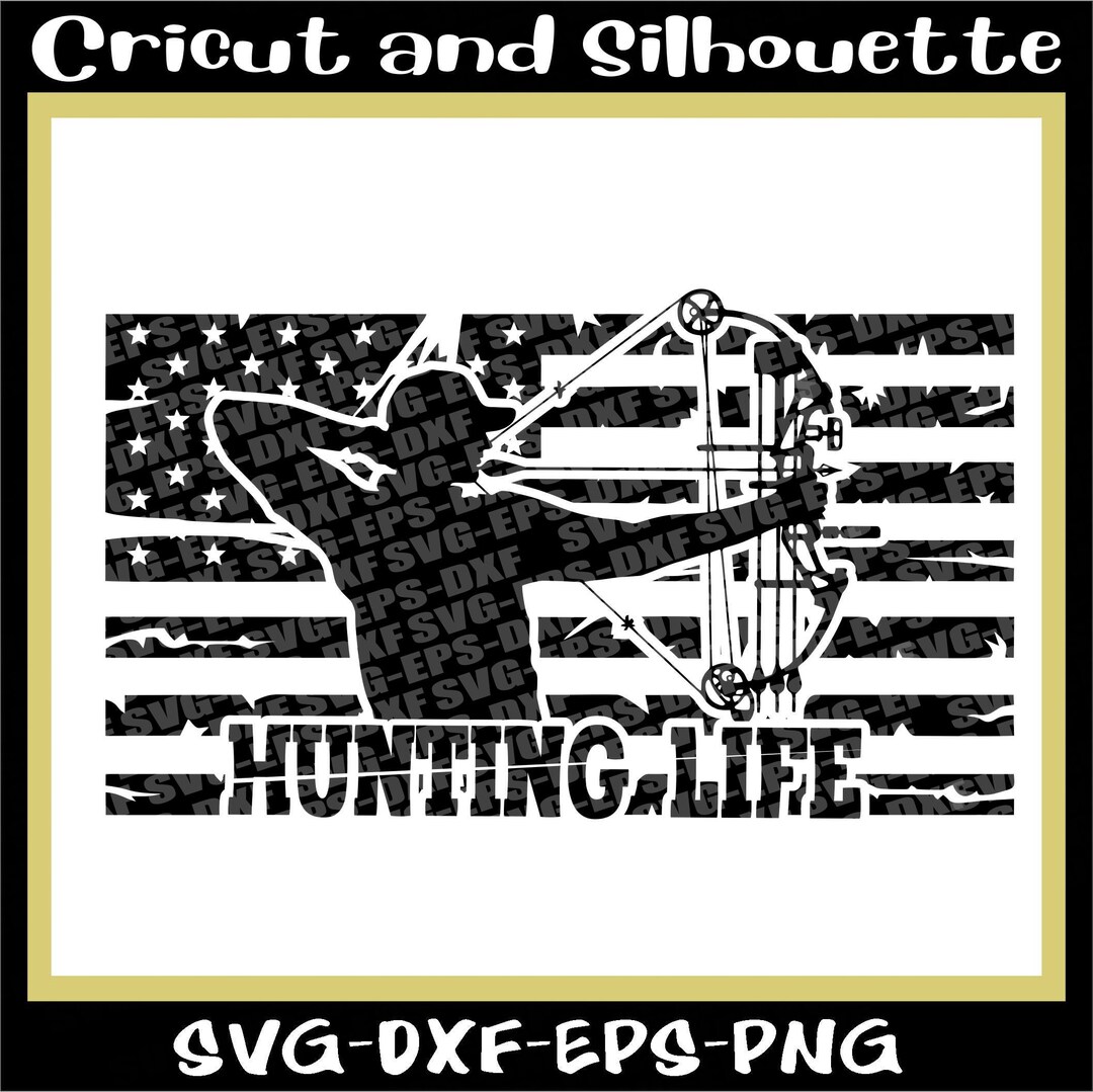 Hunting Svg, Hunter Svg, American Flag Distressed Hunter Svg, Arrow,bow ...