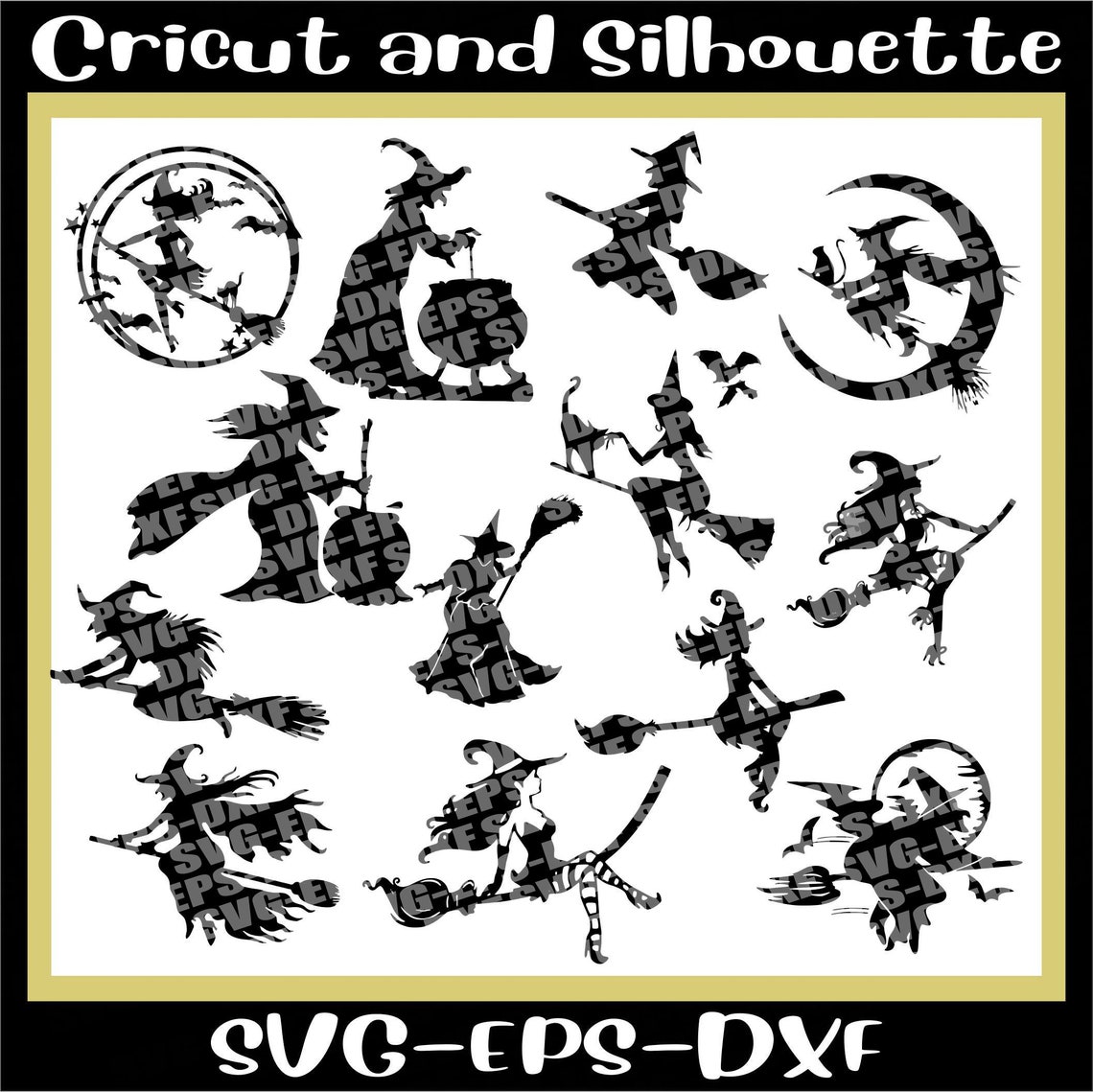 Witch Svg Files Witch Bundle Svg Witch Black Hat Svg Creepy | Etsy