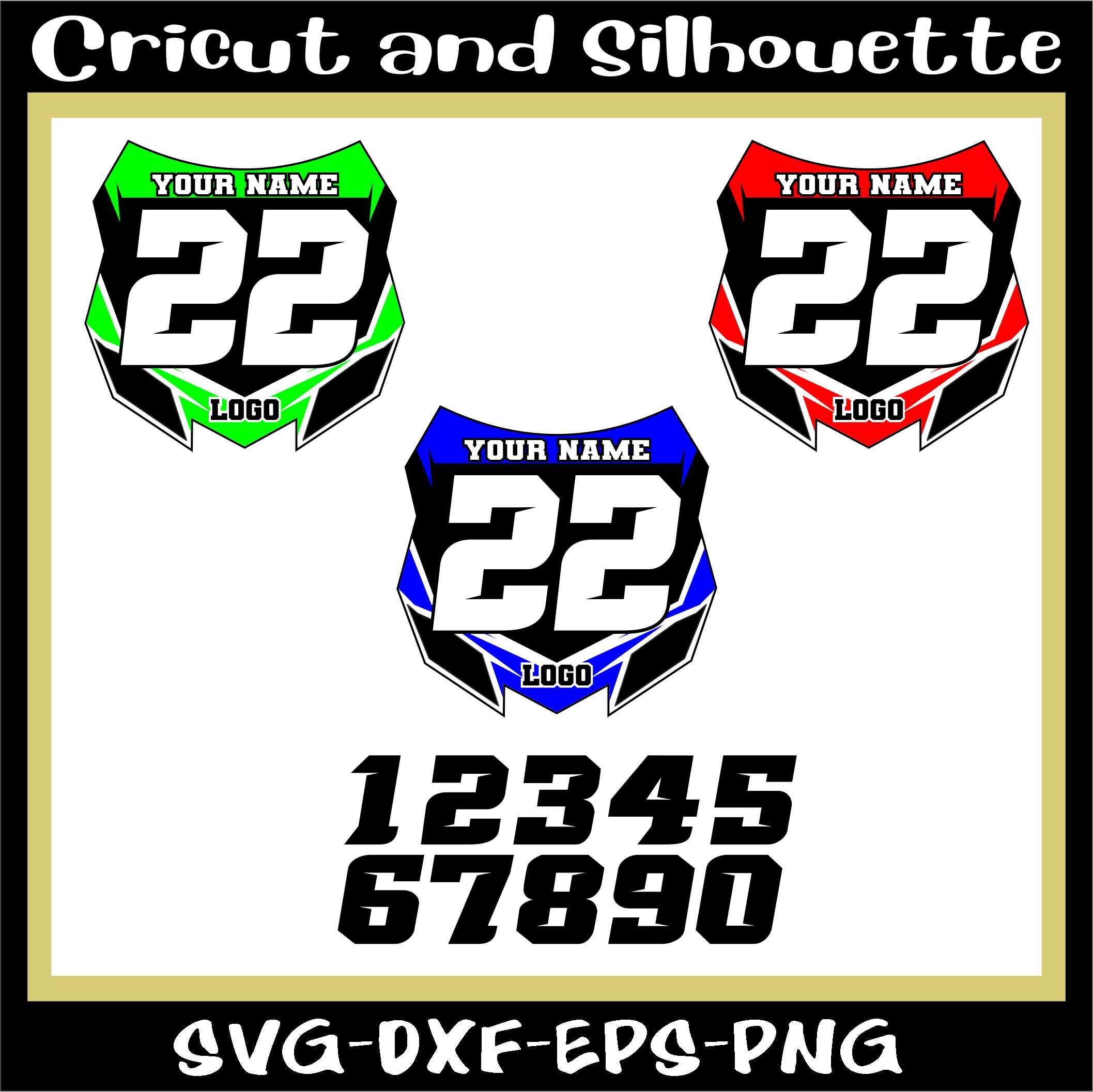 Motocross Racing Plate Template Svg Files/Motocross | Etsy