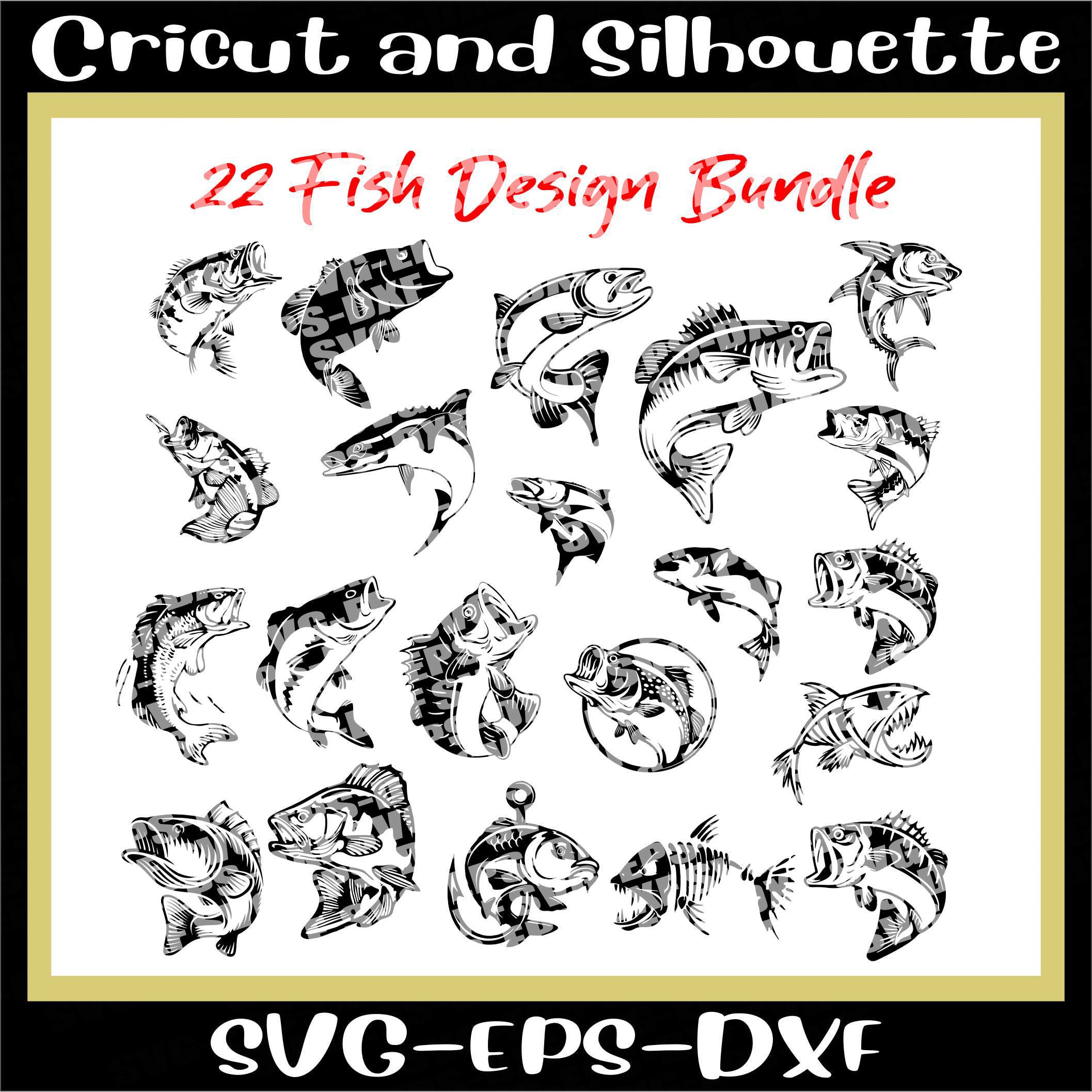 Fisch SVG, Fisch Clipart, Fisch-Dateien für Cricut, Angeln Schnittdateien für Silhouette, Fisch ...