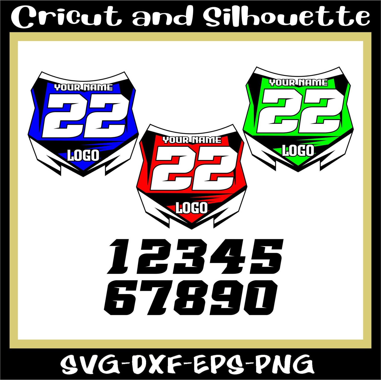 Motocross Racing Plate Template Svg Files/motocross - Etsy