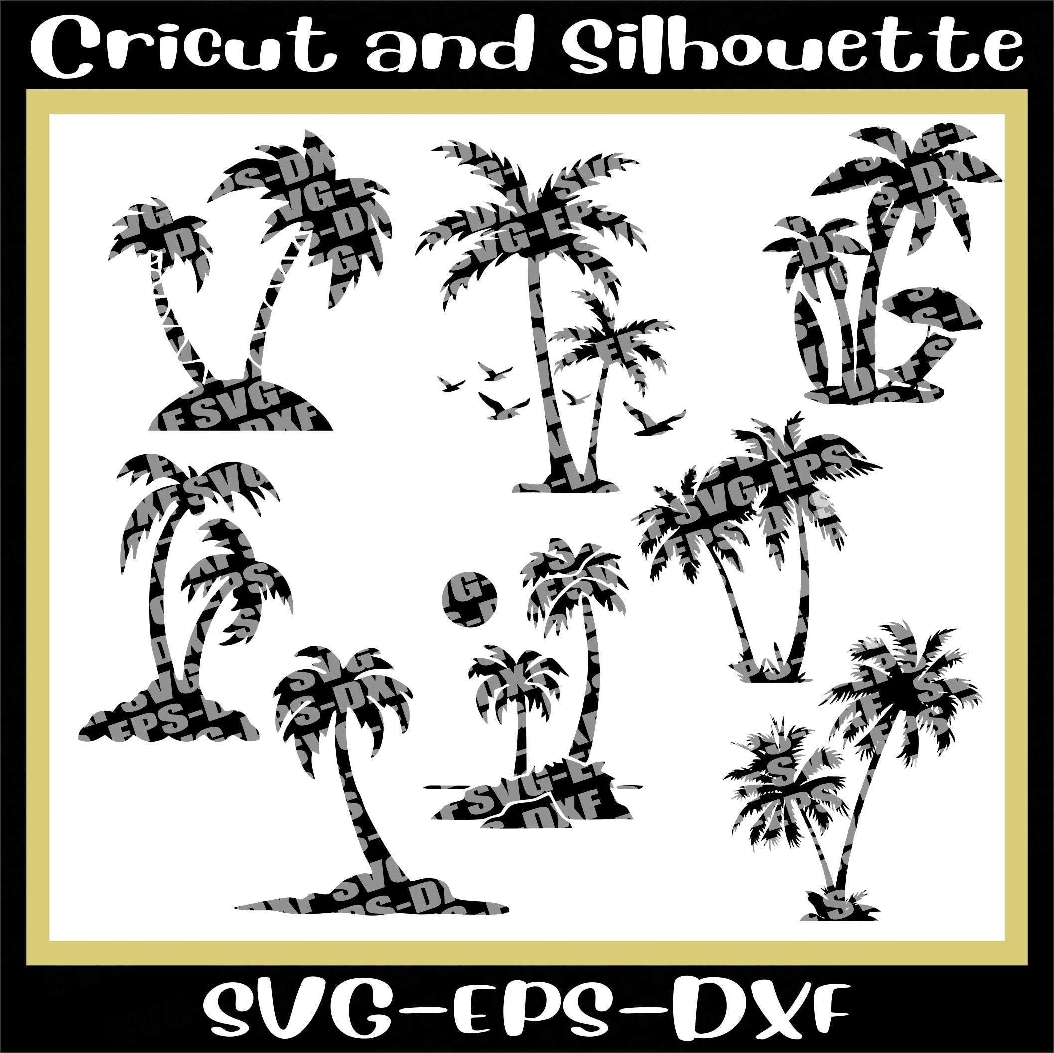 Coconut Tree Svg, Tree Svg Files, Coconut Clipart, Beach Svg, Tree Cut ...
