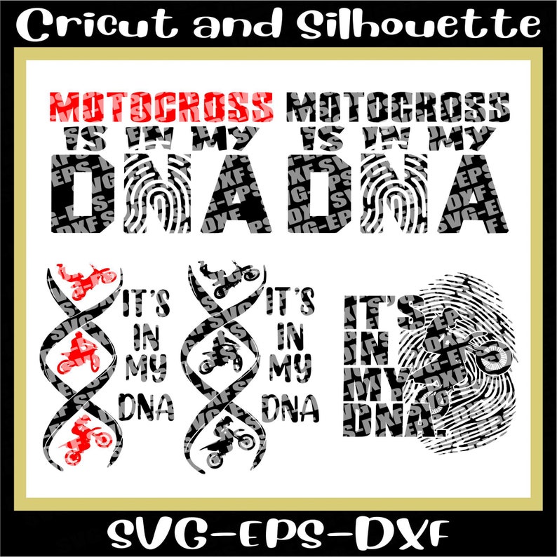 Motocross Svg Files Its in My DNA Motocross Bundle 3x | Etsy
