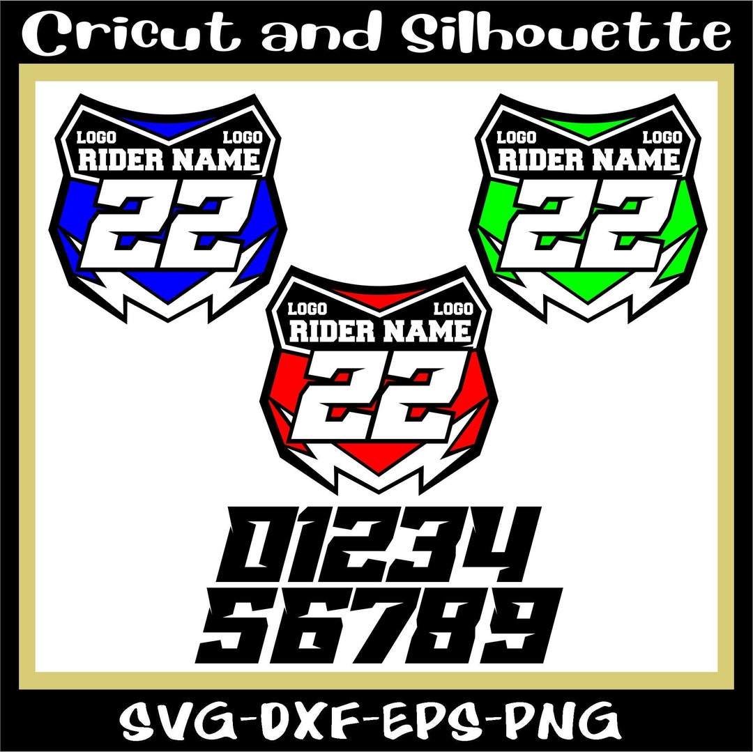 Motocross Racing Plate Template Svg Files/motocross Svg/eps,dxf,svg ...