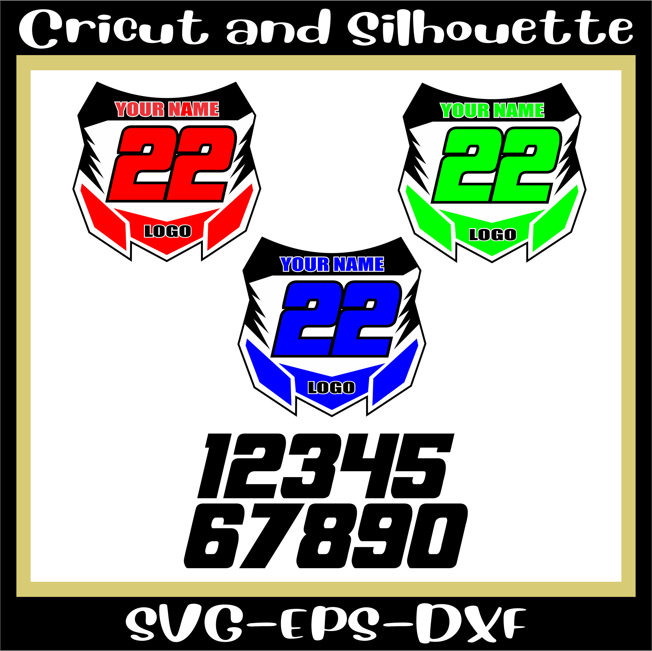 Motocross Racing Plate Template Svg Files/motocross Svg/eps,dxf,svg ...