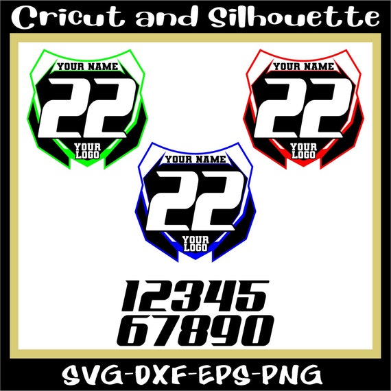 Motocross Racing Plate Template Svg Files/motocross | Etsy