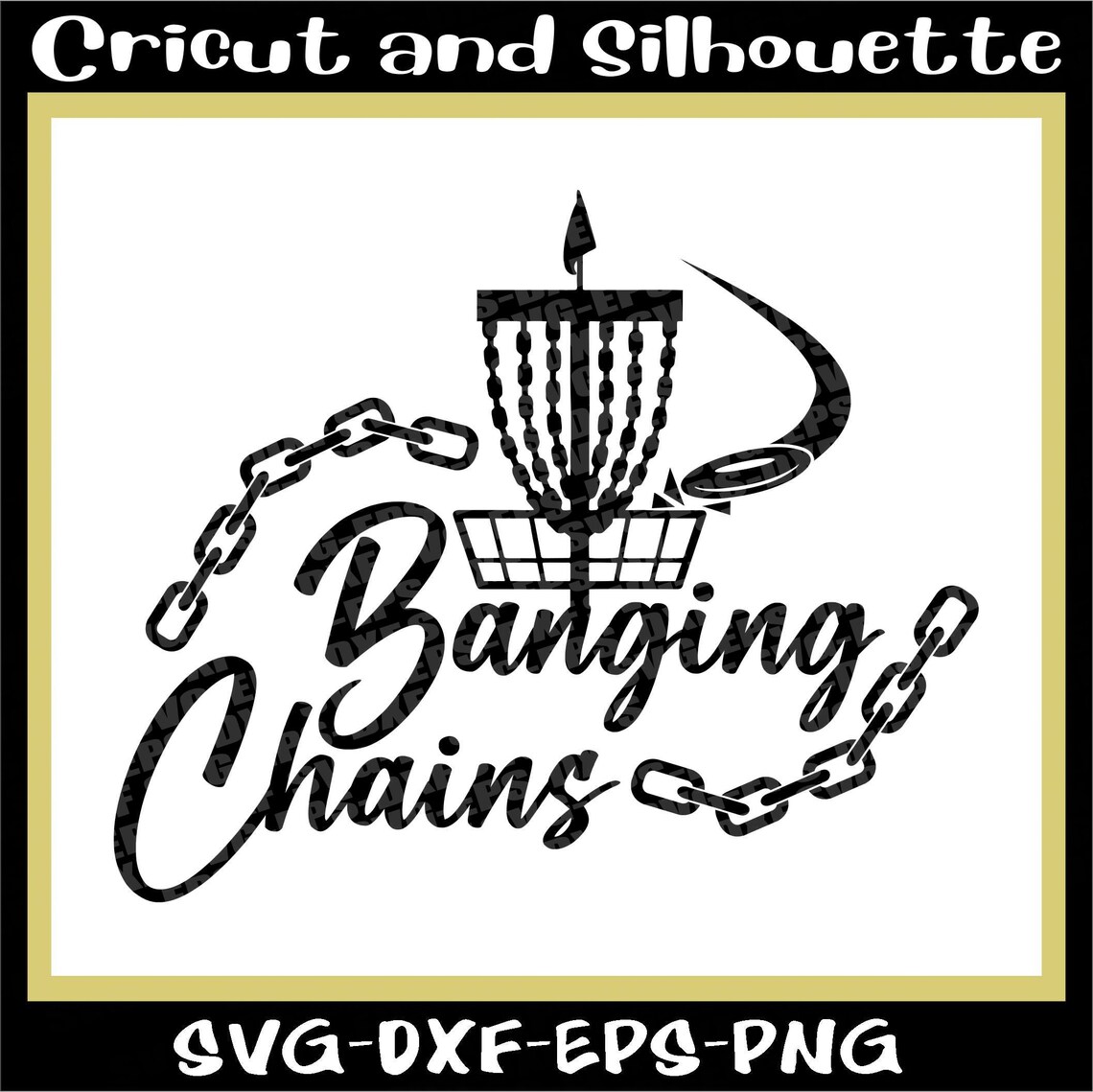Disc Golf Svg Disc Golg Svg File banging Chains | Etsy