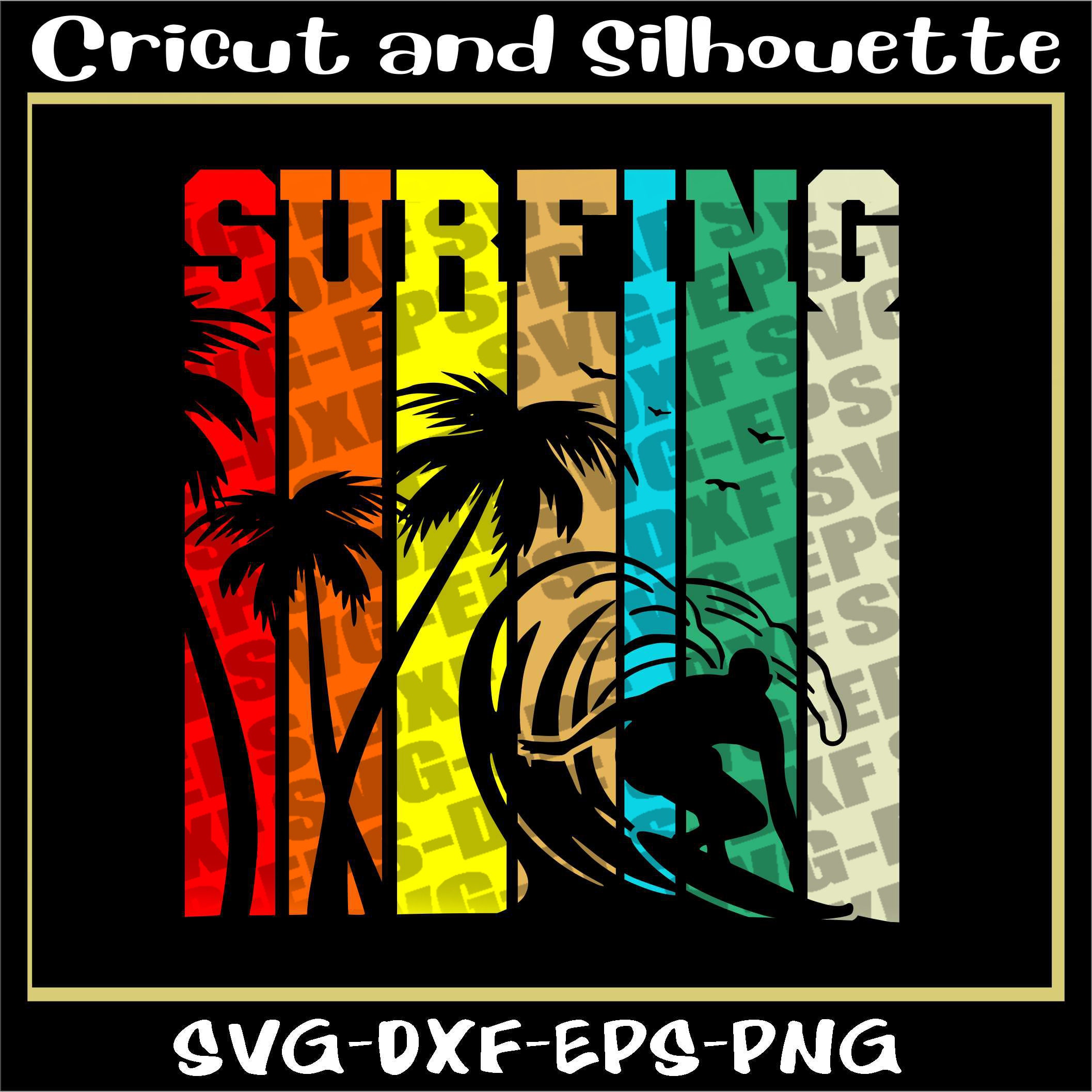 Surf Svg Surfing Svg Surfing Vintage Colorful | Etsy