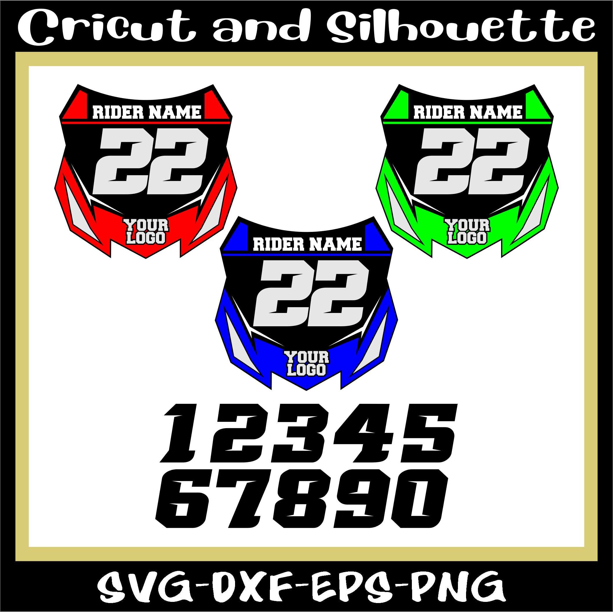 Motocross Racing Plate Template Svg Files/Motocross | Etsy