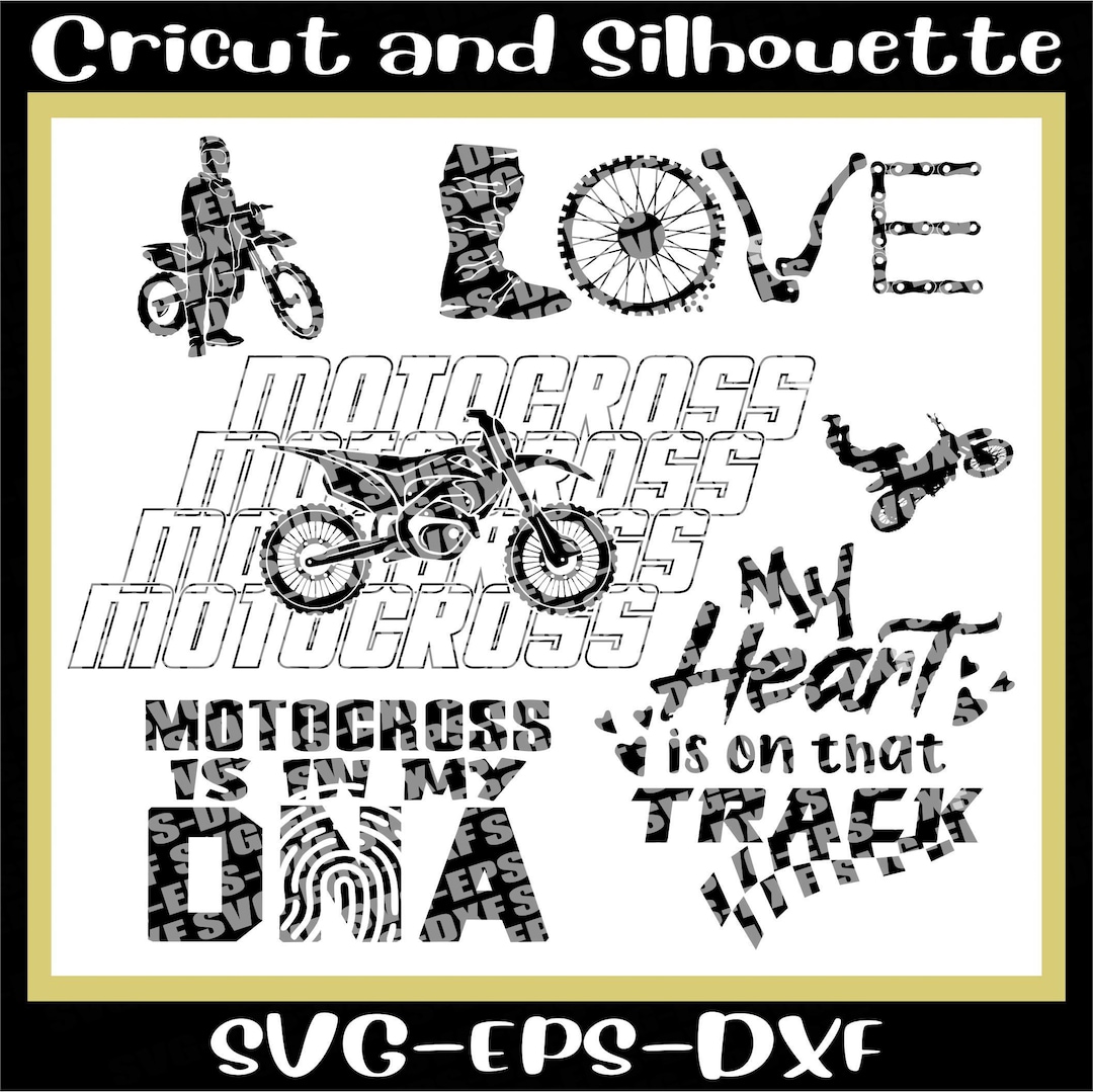 6 Motocross Bundle Svg Files for /motocross Svg/moto Svg/dirt Bike ...