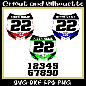 Motocross Racing Plate Template Svg Files/motocross - Etsy