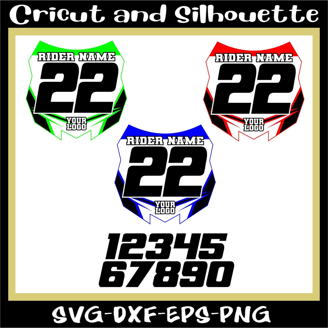 Motocross Racing Plate Template Svg Files/motocross - Etsy