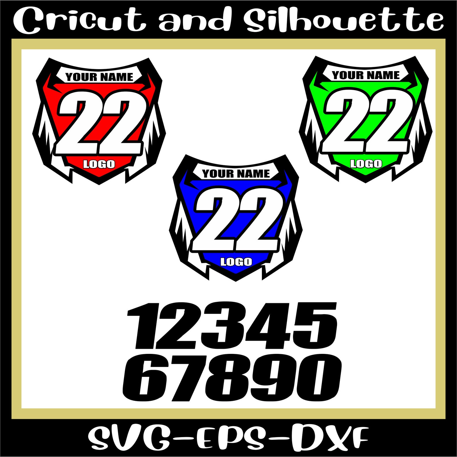 Motocross Racing Plate Template Svg Files/motocross Svg/eps,dxf,svg ...