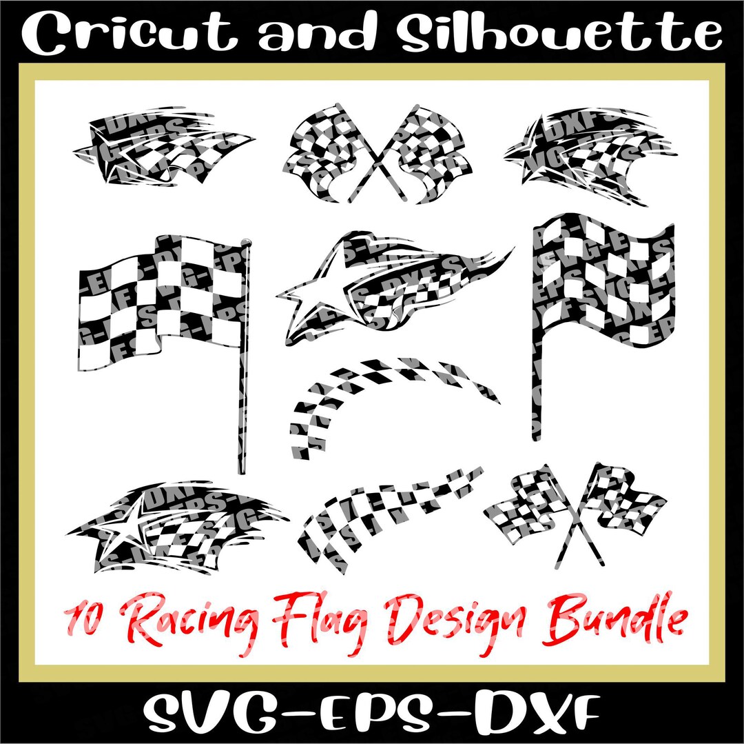 10 Racing Flag Svg Files /racing Svg/eps,dxf,svg,cricut,silhouette ...