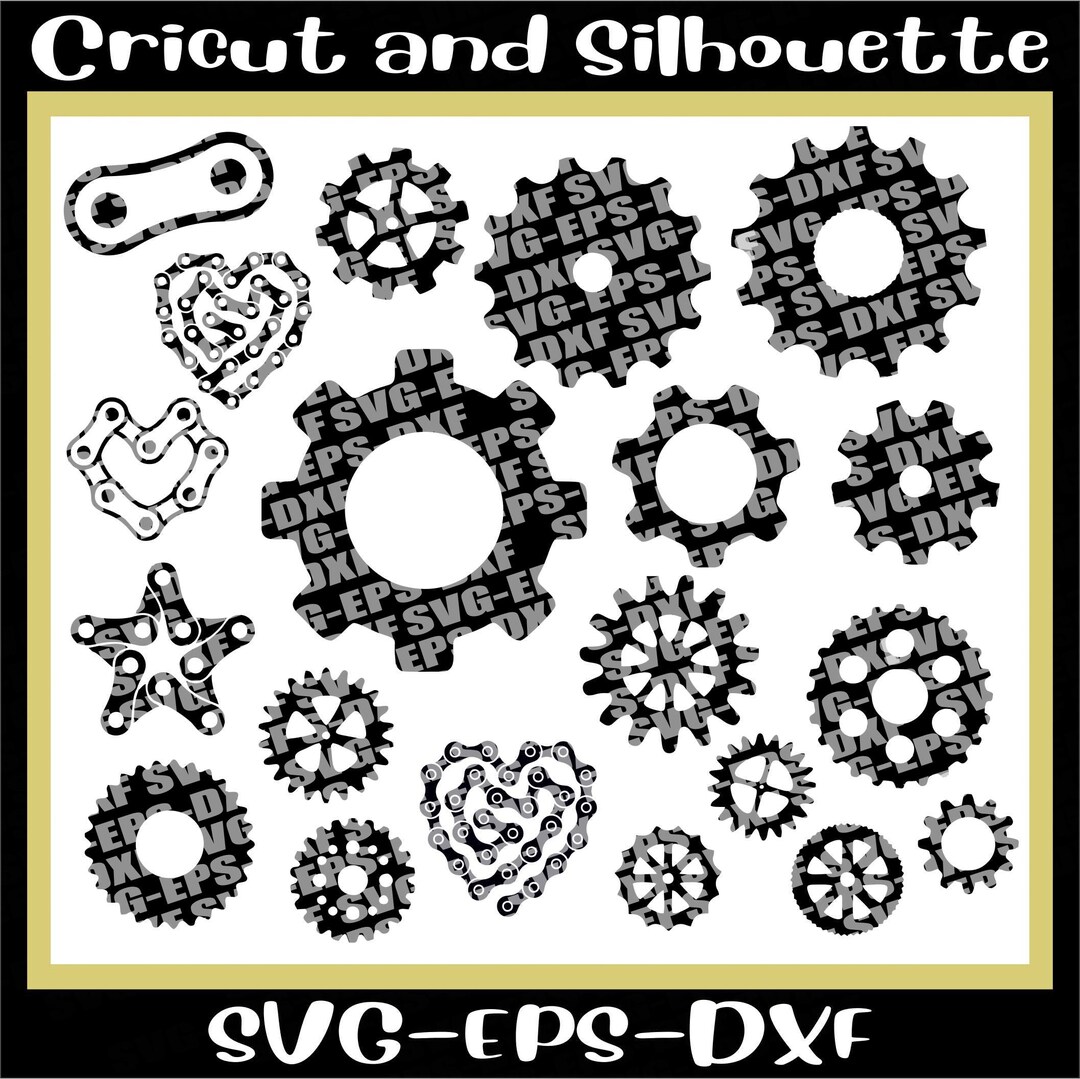 Gear Cut File for Cricut, Gear Cut File for Silhouette, Gear Svg, Chain ...