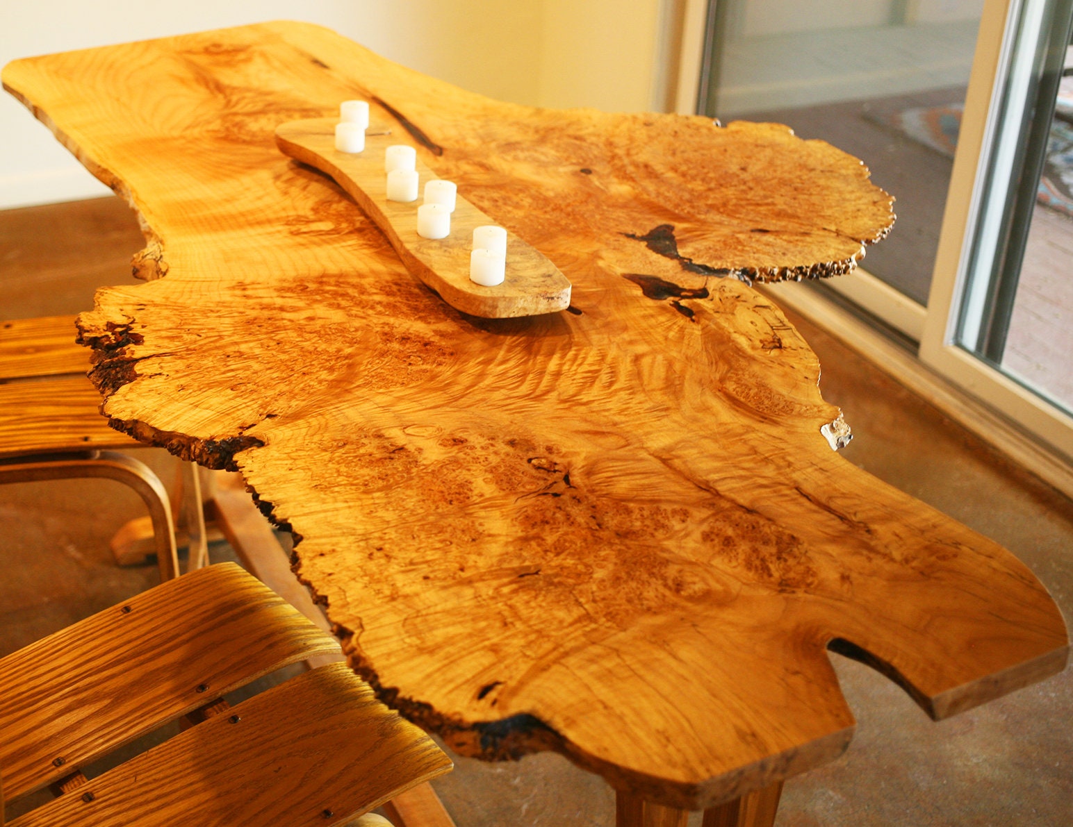 Big Leaf Maple Burl Dining Table With Ash Trestle Base - Etsy