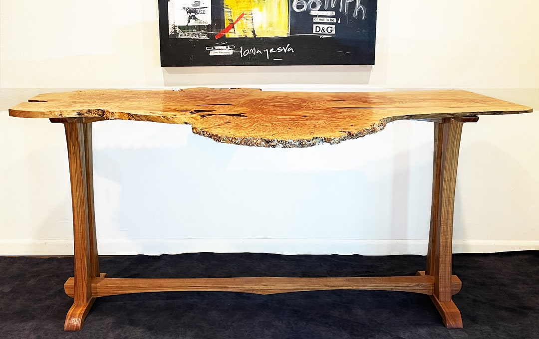 Big Leaf Maple Burl Dining Table With Ash Trestle Base - Etsy