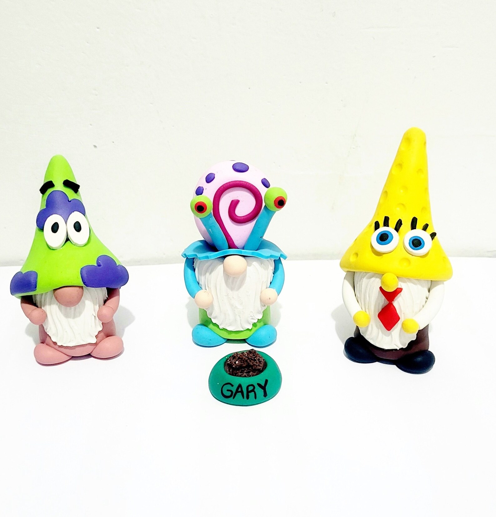 Miniature Gnomes/ Sponge Bob Inspired Gnomes/ Garden Gnome/ Tiered Tray ...