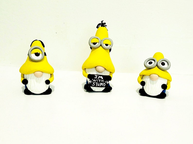 Miniature Minions Gnome Set/ Miniature Gnomes/garden - Etsy