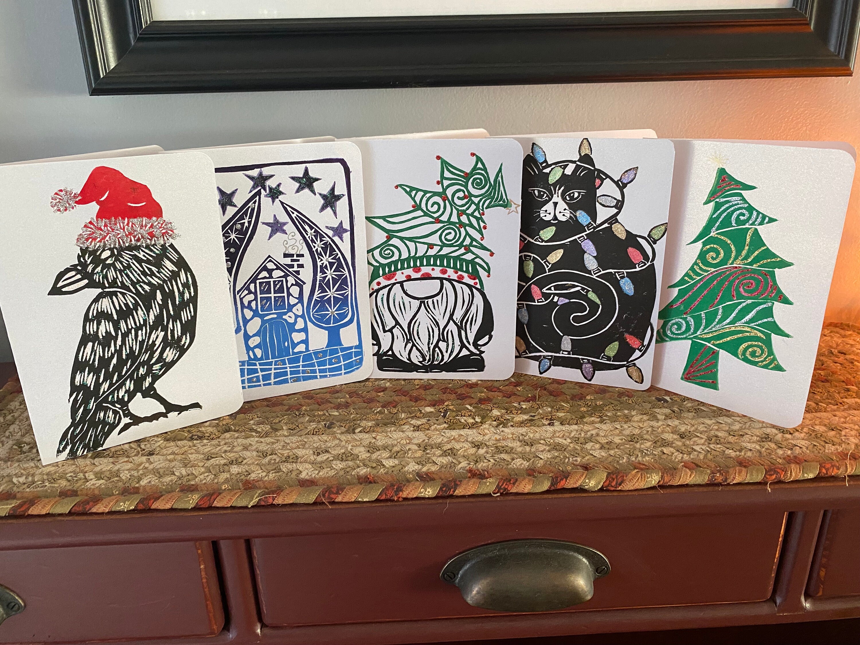 Box Set of 5 Christmas Cards - Etsy