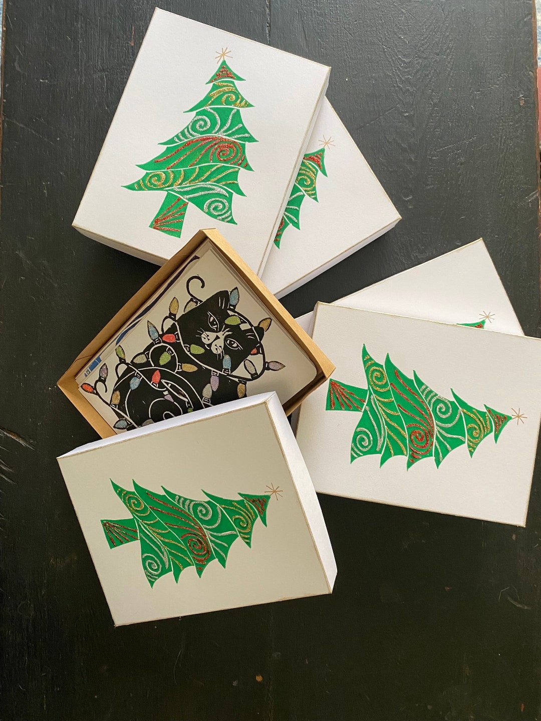 Box Set of 5 Christmas Cards - Etsy
