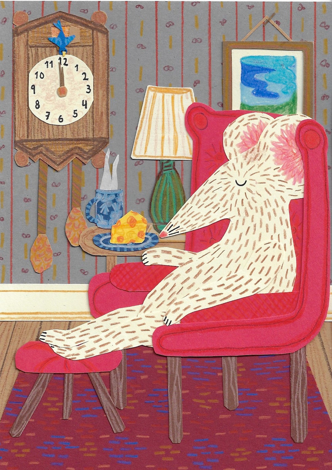 Midnight in the Mouse House Original Cut-paper Collage - Etsy