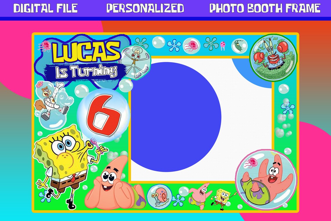 Spongebob Spongebob Photo Booth Frame Birthday Photo Booth | Etsy