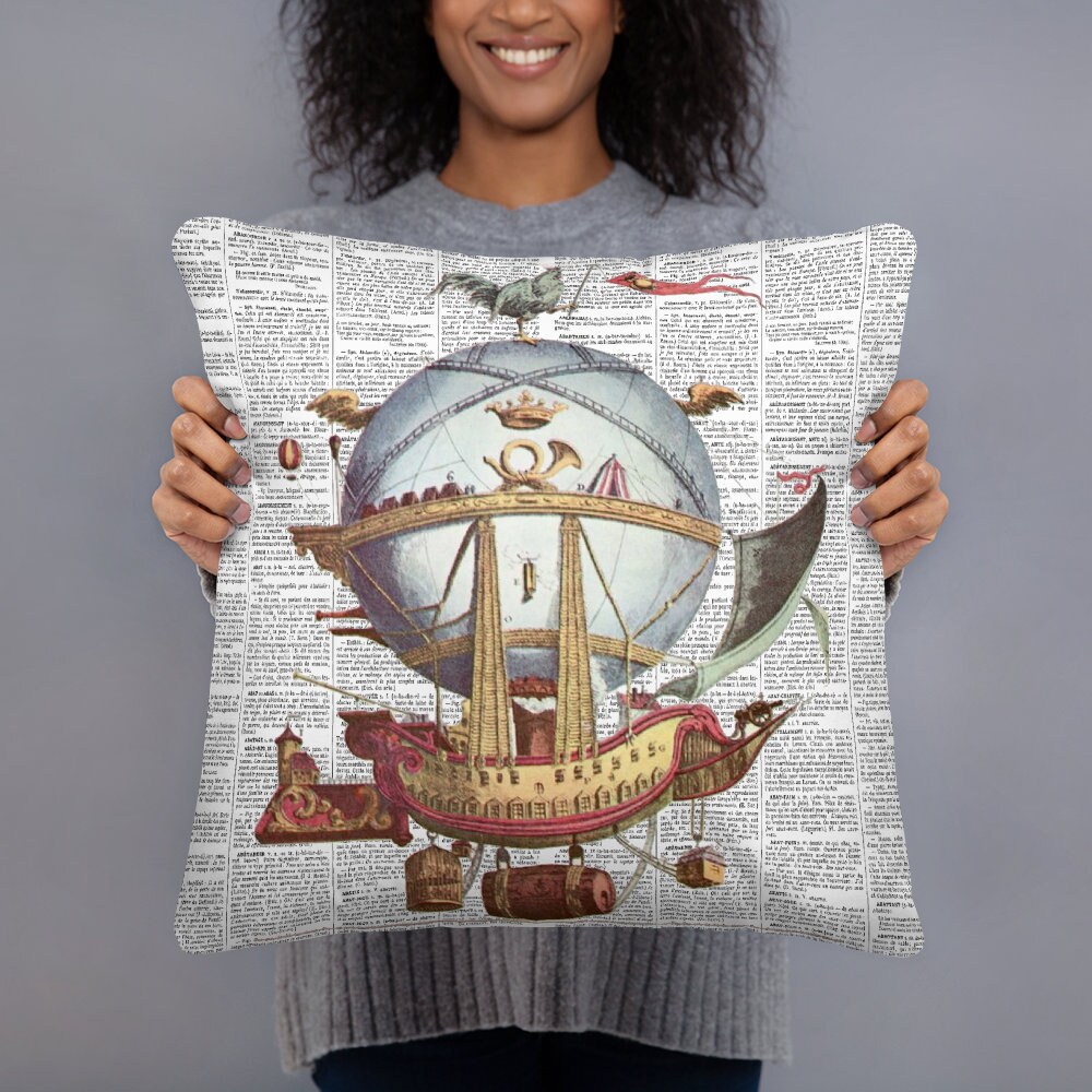 Decorative Cushion / Pillow Vintage Hot-air Balloon La Minerve - Etsy ...
