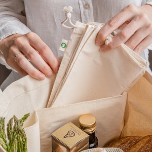 Canvas Shopping Tote With 2 Free Produce Bags | Large Organic Cotton ...