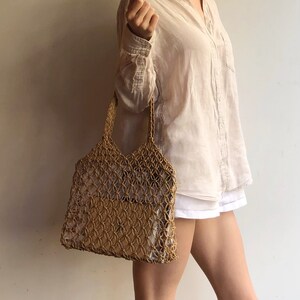 Handmade Macrame Bag | Macrame Straw Handbag | Boho Bag - Etsy