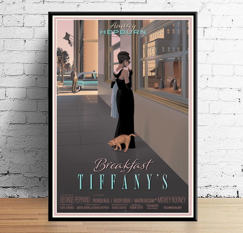 Black And White Breakfast At Tiffanys Poster