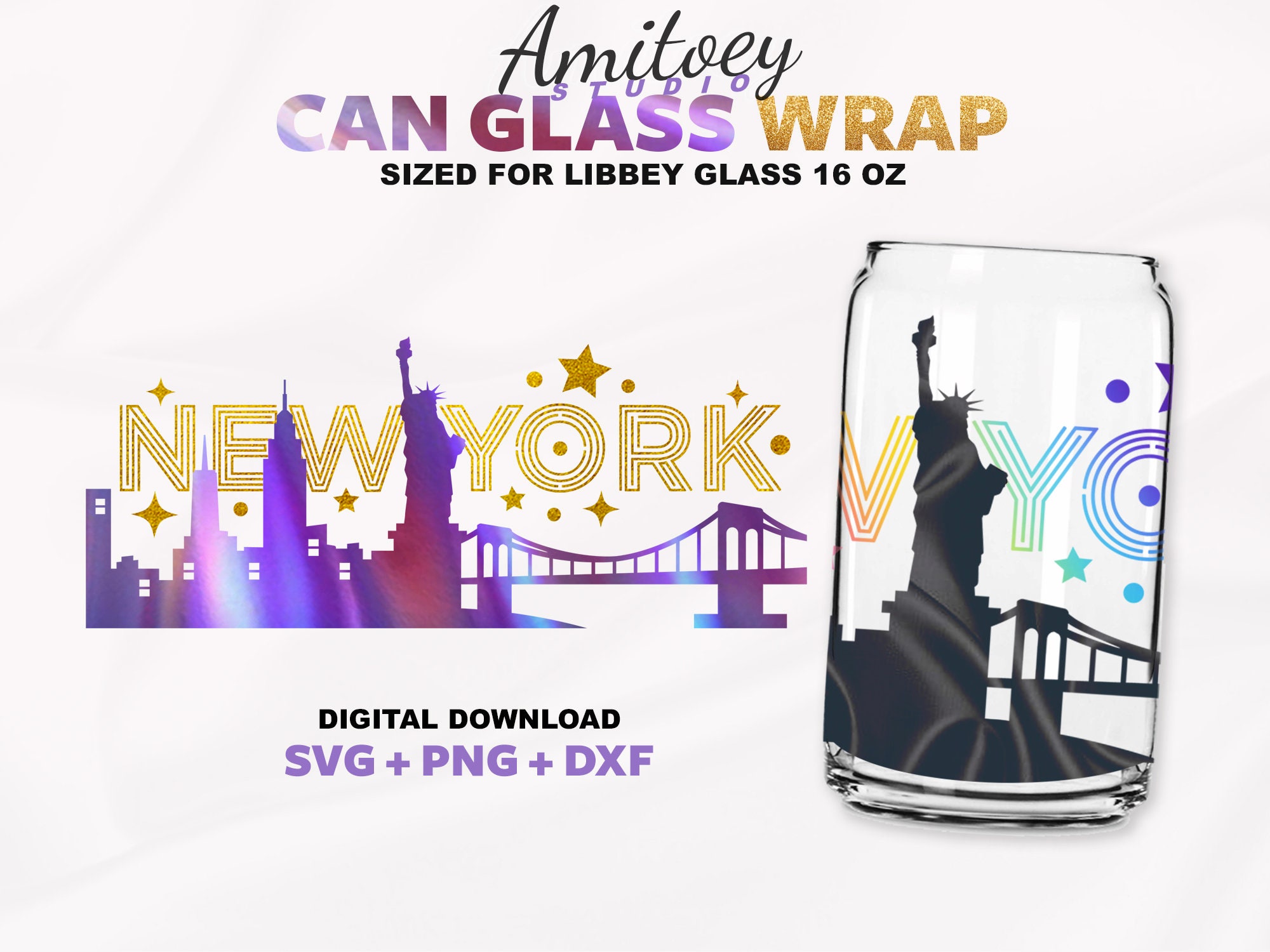 New York NYC Usa Full Wrap Svg Beer Can Statue of Liberty Can - Etsy