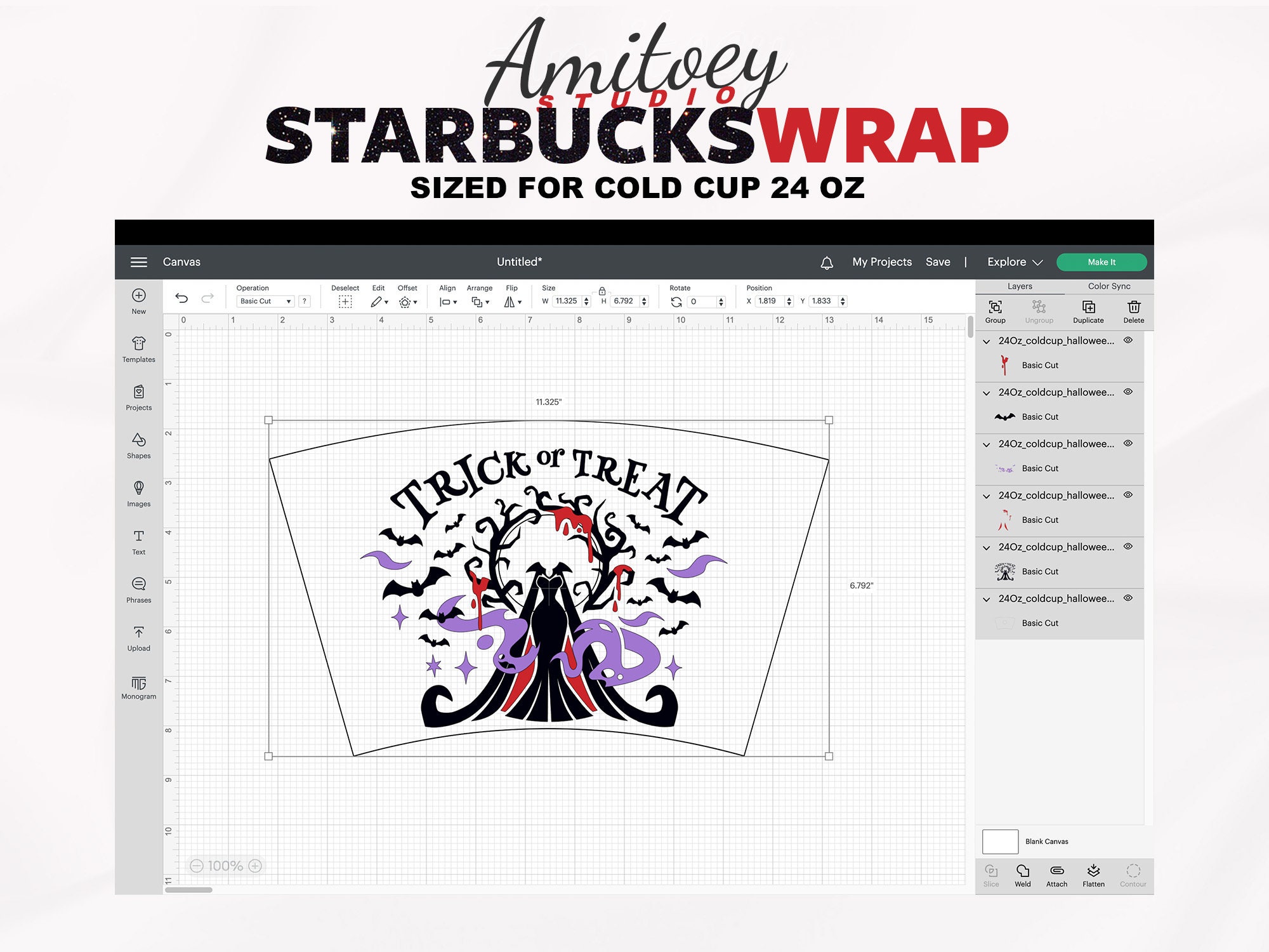 Halloween Trick or Treat Vampire SVG Full Wrap Vampire Witch - Etsy