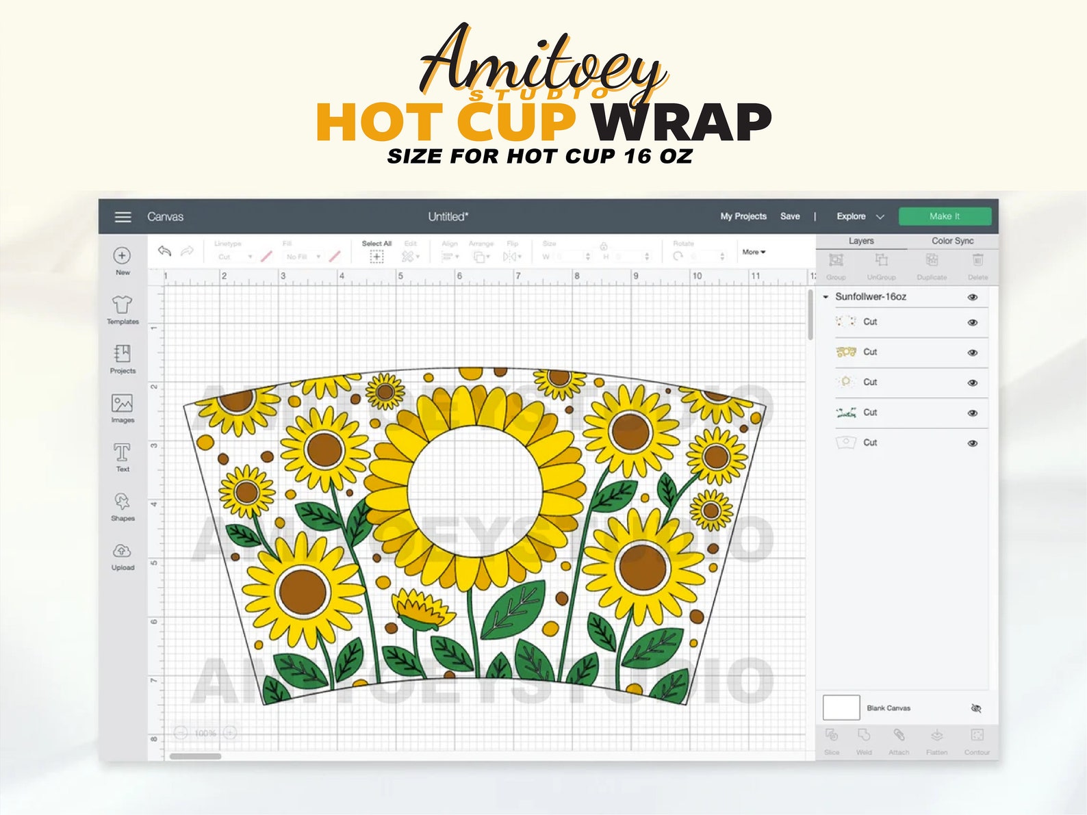 Sunflowers Full Wrap SVG Sun Flowers Sunny Hot Summer for - Etsy