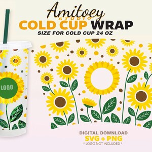 Sunflowers Full Wrap SVG, Sun, Flowers, Sunny, Hot, Summer for Cold Cup ...