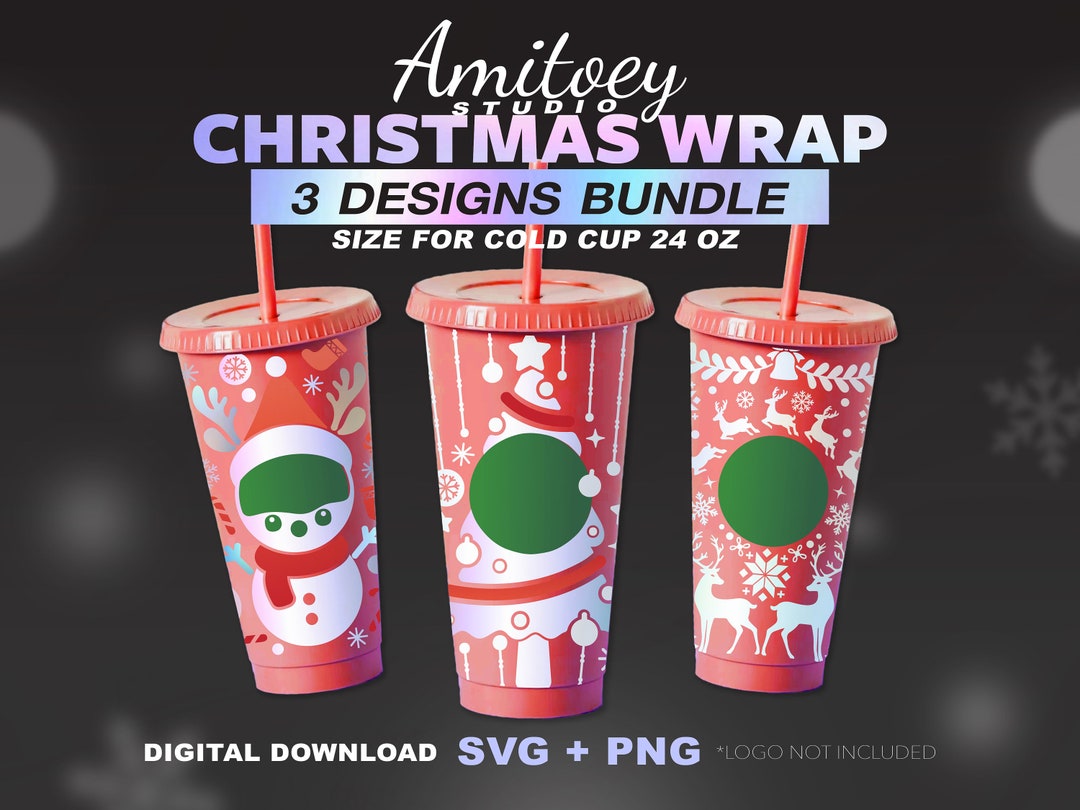 Christmas 3 Designs Bundle SVG Full Wrap, Christmas Gifts Reindeer ...