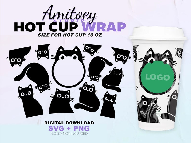 Black Cat SVG Full Wrap Animal Pet Black Cat Cat Cute - Etsy