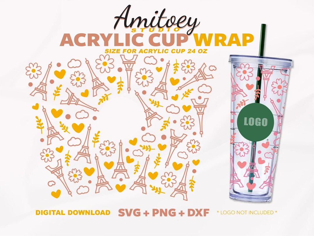 Paris Eiffel Tower Love SVG Full Wrap Romance France Flower Heart Lover ...
