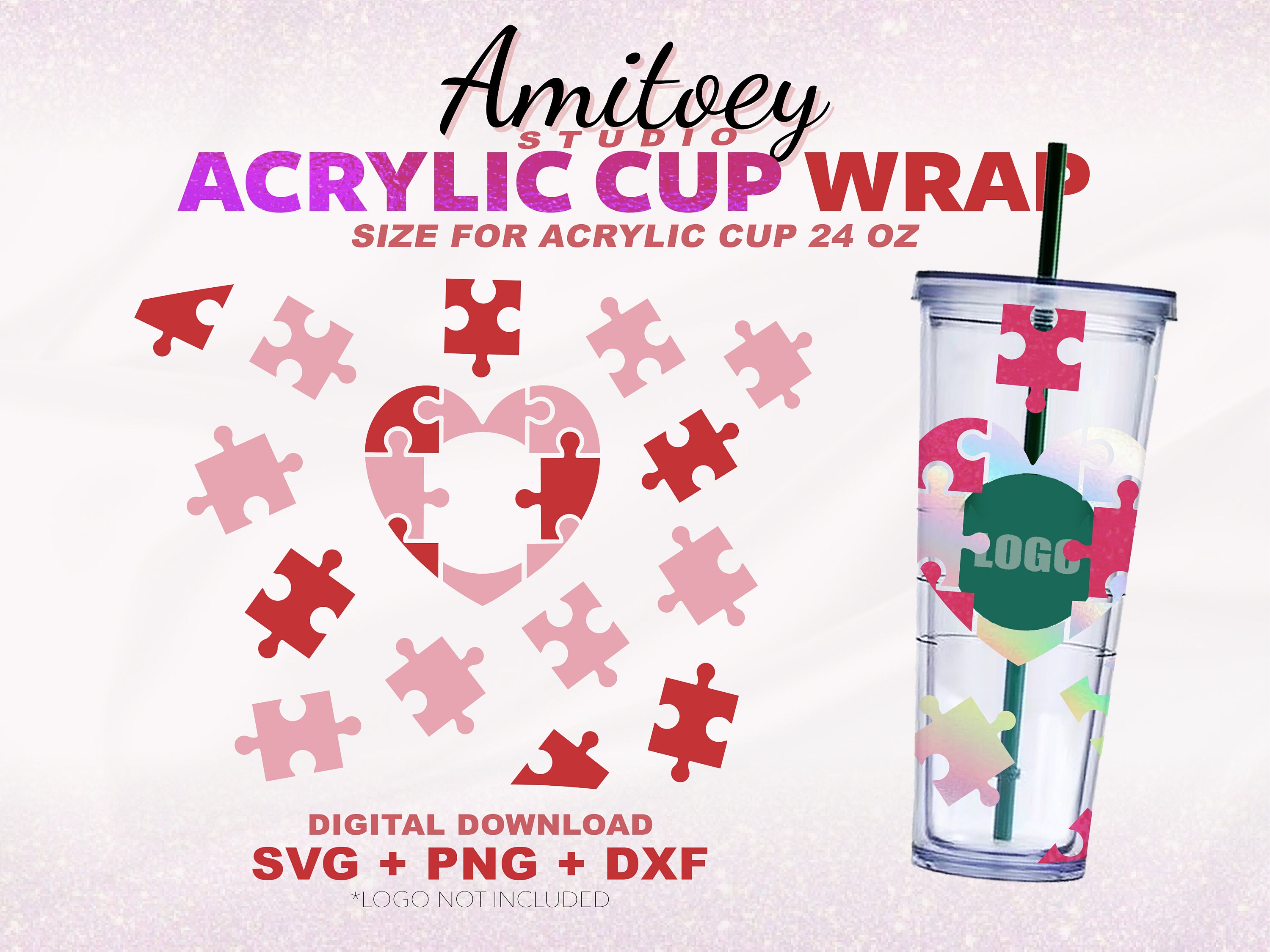 Heart Jigsaw Valentine SVG Full Wrap Heart Gift for Love - Etsy